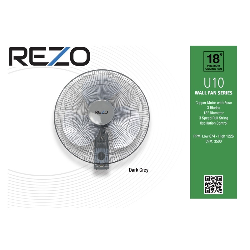 Rezo Wall Fan U10 (18") | Shopee Malaysia