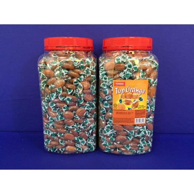 Torrone Top Orange Sherbet Flavoured Candy 2kg Makanan Ringan Gula gula ...