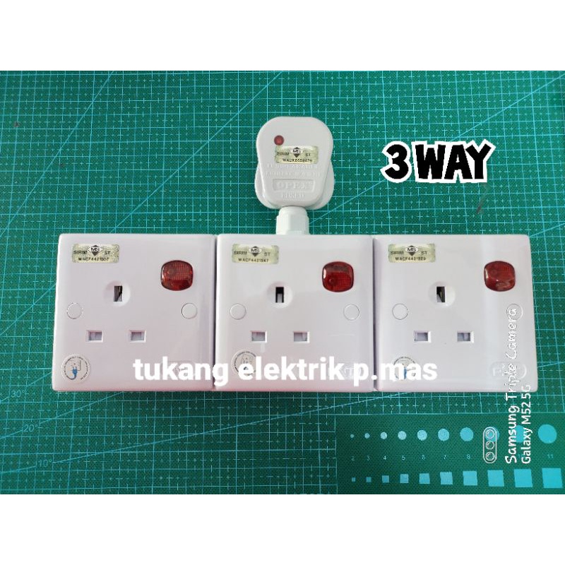 (SIRIM PART) 2 Way 3 Way Extention Socket Wall Socket Adaport Extention ...