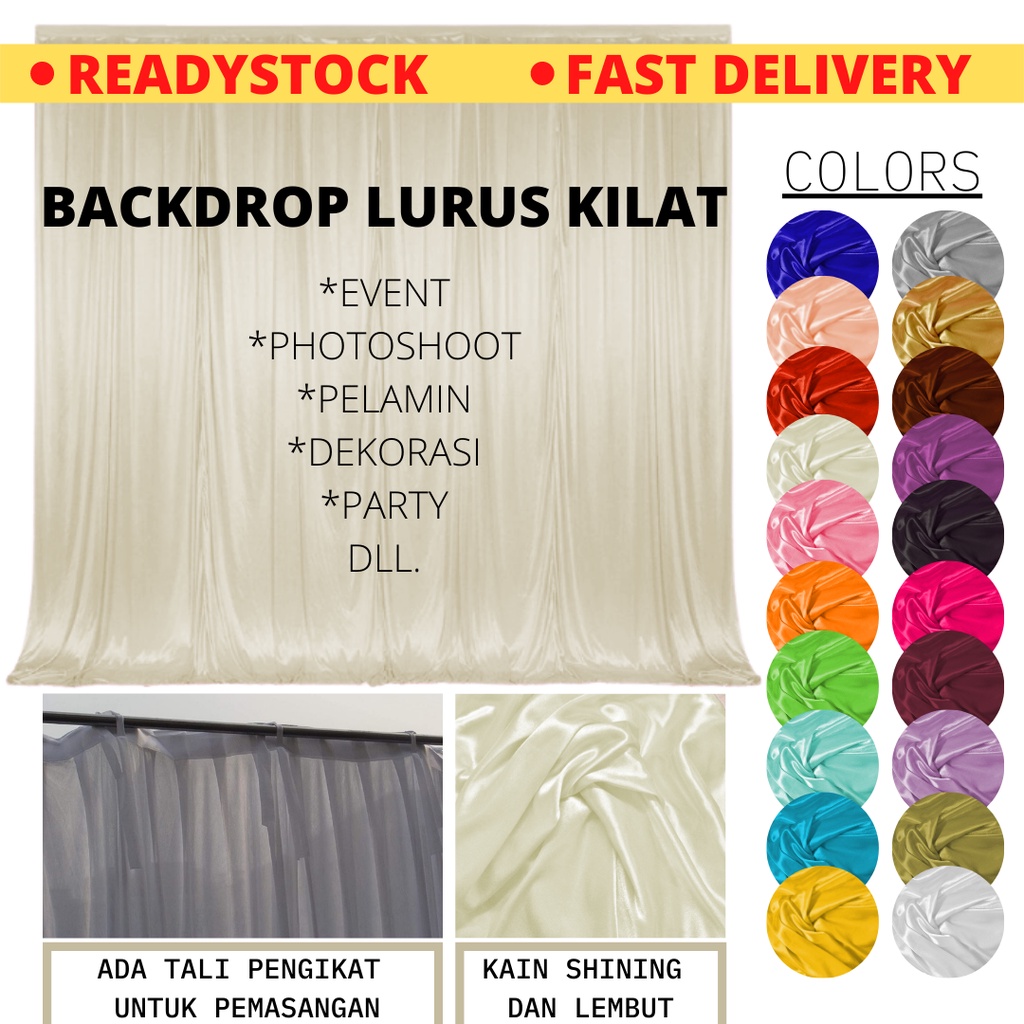 Ready stock🔥 Shining backdrop , photobooth , baby shower , tirai , deco ...