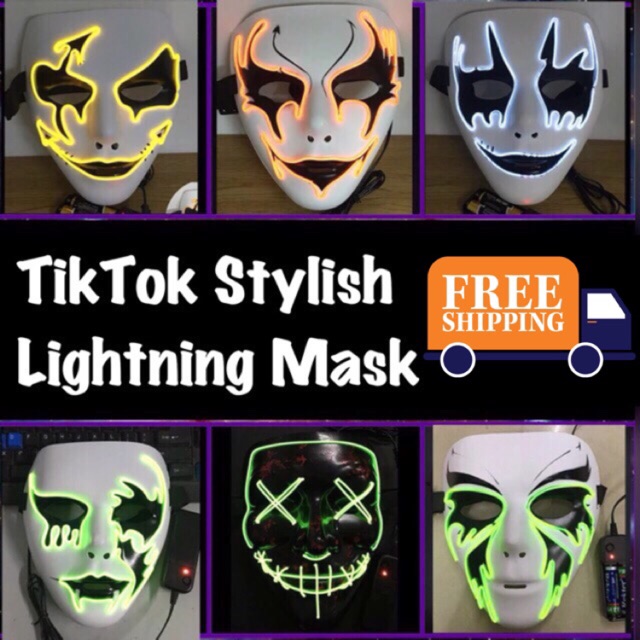 Tik Tok Stylish Cosplay Lighting Mask / Performance Mask 抖音帅气发光面具 ...