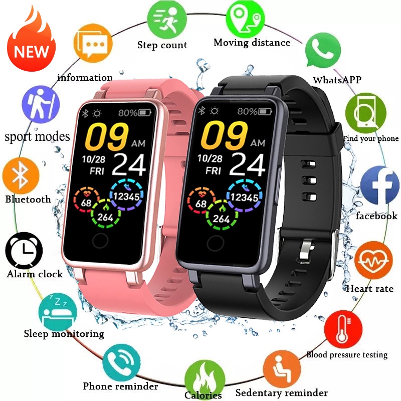 C2 Plus Smart Watch Men Color Screen Sport Fitness Smartwatch Heart ...