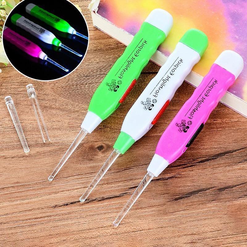 LED Flash Lighting Earpick Spoon Earwax Curette Safe Remover Care Tool ...