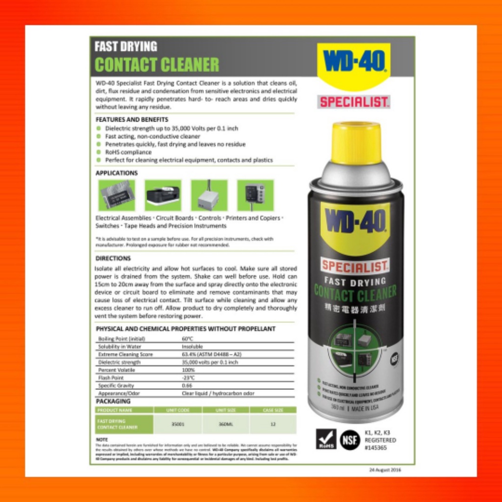 WD40 SPECIALIST CONTACT CLEANER (FAST DRYING) | PEMBERSIH KENALAN WD40 ...
