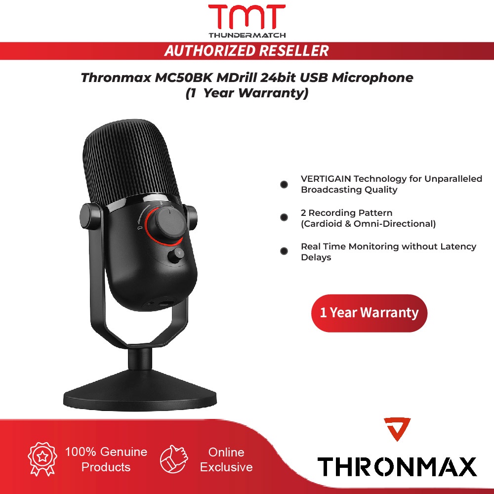 Thronmax MC50BK MDrill 24bit USB Microphone (1 Year Warranty) | Shopee ...