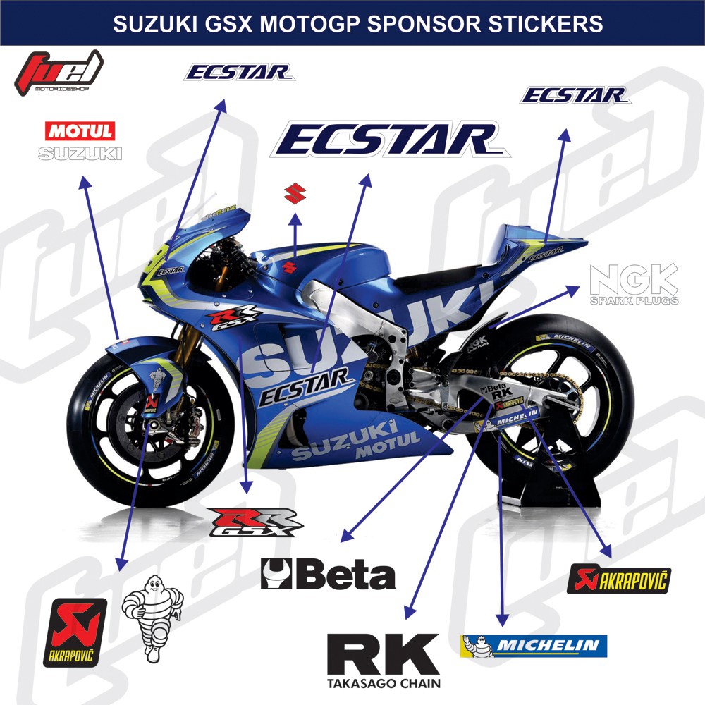 Suzuki Motogp Ecstar GSX150R, GSX600, GSX1000 Sponsor Stickers | Shopee ...