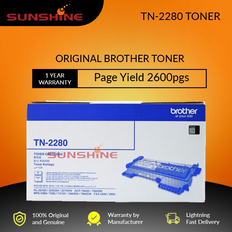 Brother TN-2280 Toner Cartridge 2240D 2250DN 2270DW 7060D 7360 7860DW | Shopee Malaysia