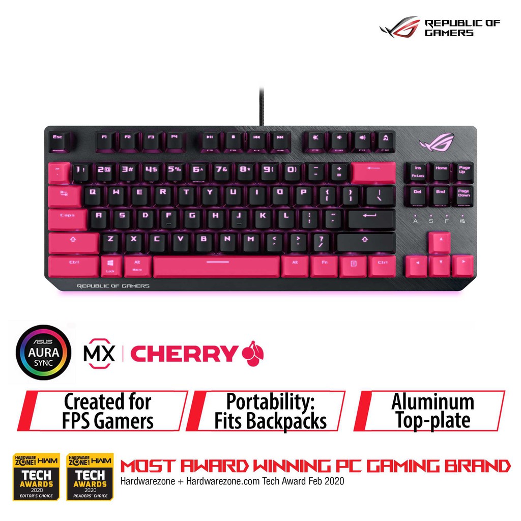 Asus Rog Strix Scope Tkl Electro Punk Mechanical Gaming Keyboard ...