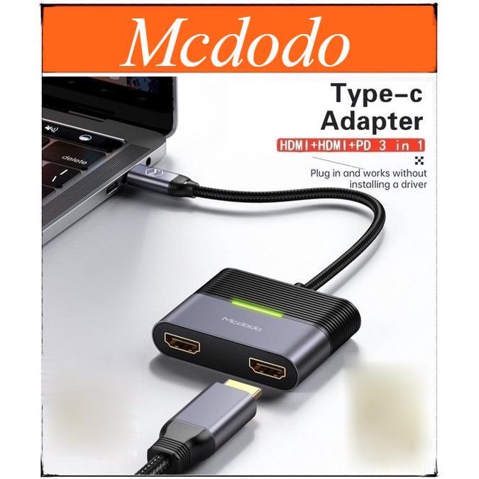 Mcdodo HU-739 3 in 1 Type C HUB to HDMI*2 + PD 100w for OPPO Huawei ...