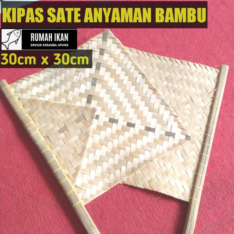Hihid Traditional Satay Fan Woven Bamboo Neat Size 30x30 | Shopee Malaysia