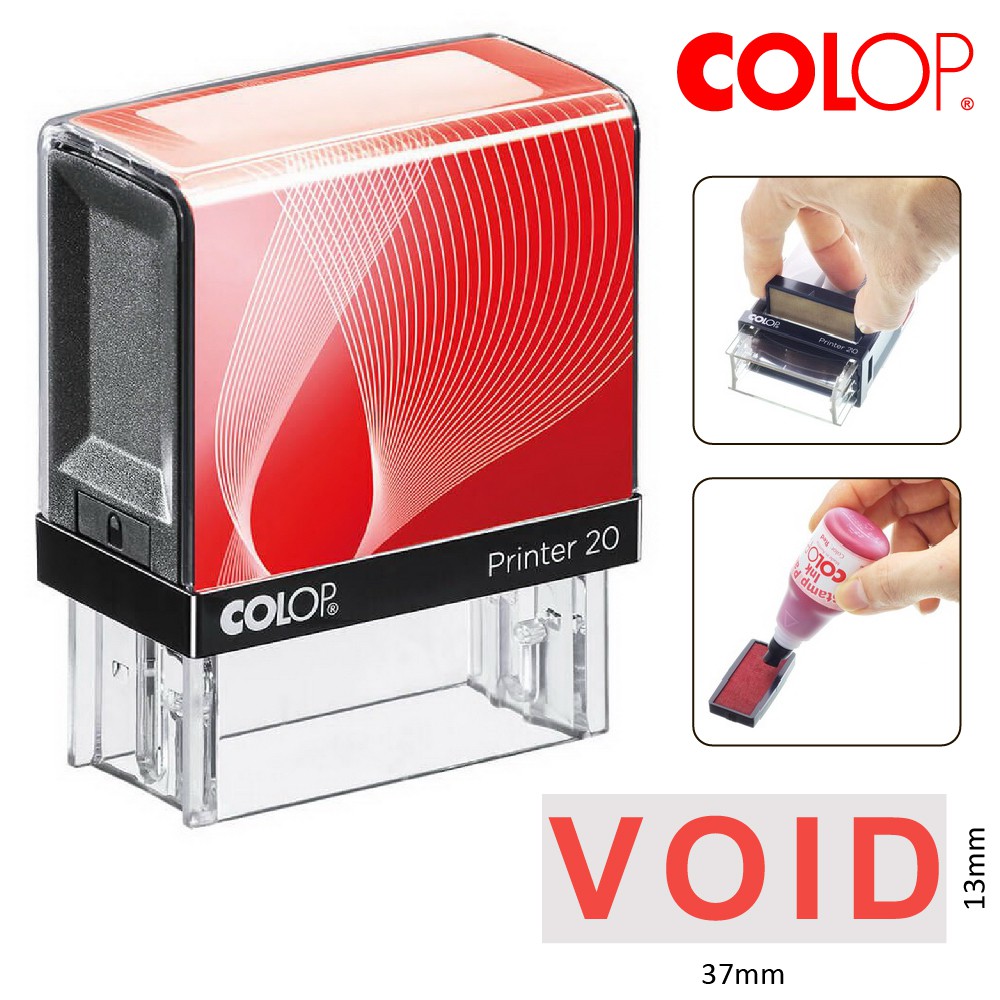 E34 VOID Colop Printer 20 Ready Made Stock Rubber Stamp Chop Self ...
