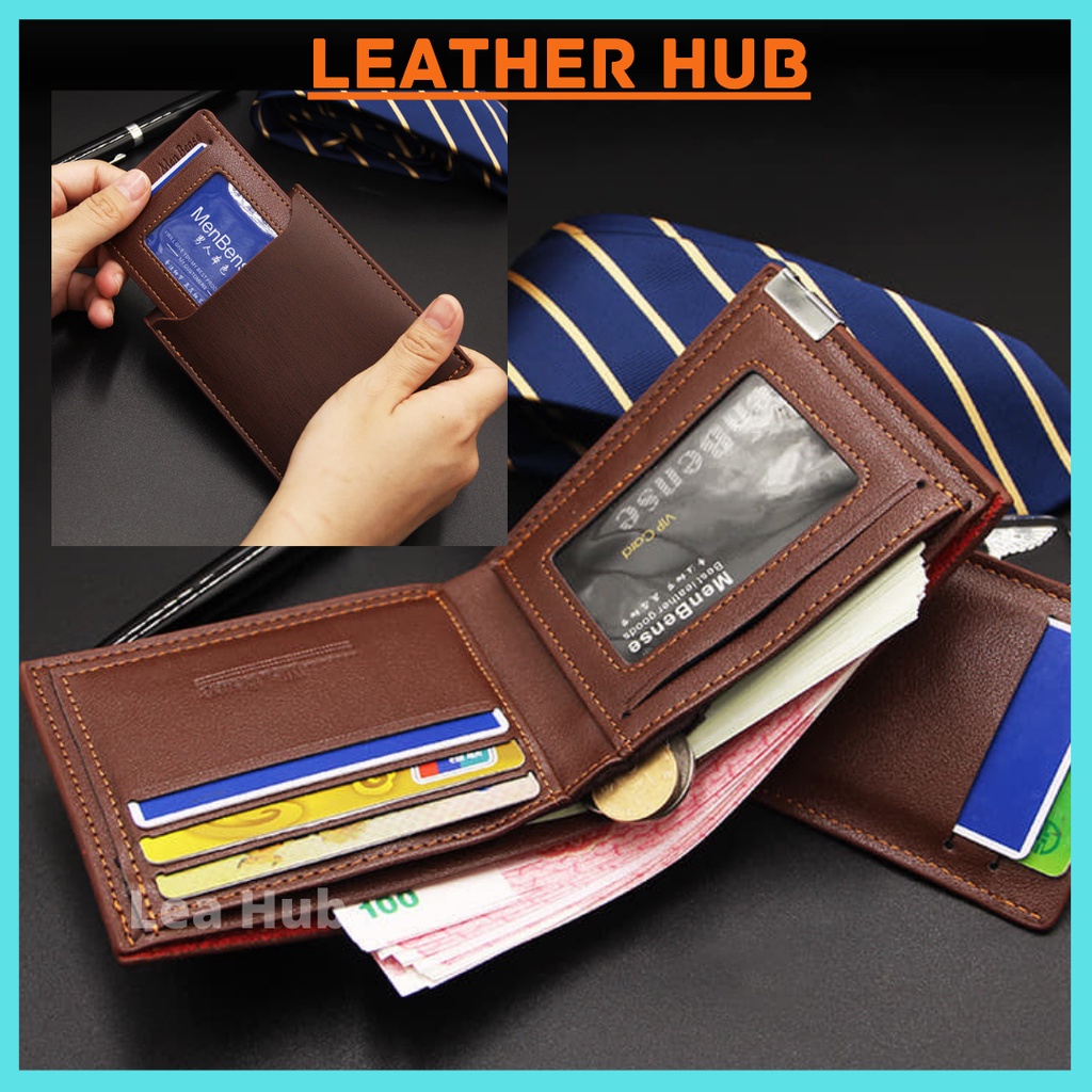VIDEO EXTRA SLOT Men's Leather Fashion Wallet Bi-Fold Clutch Card Coins ...