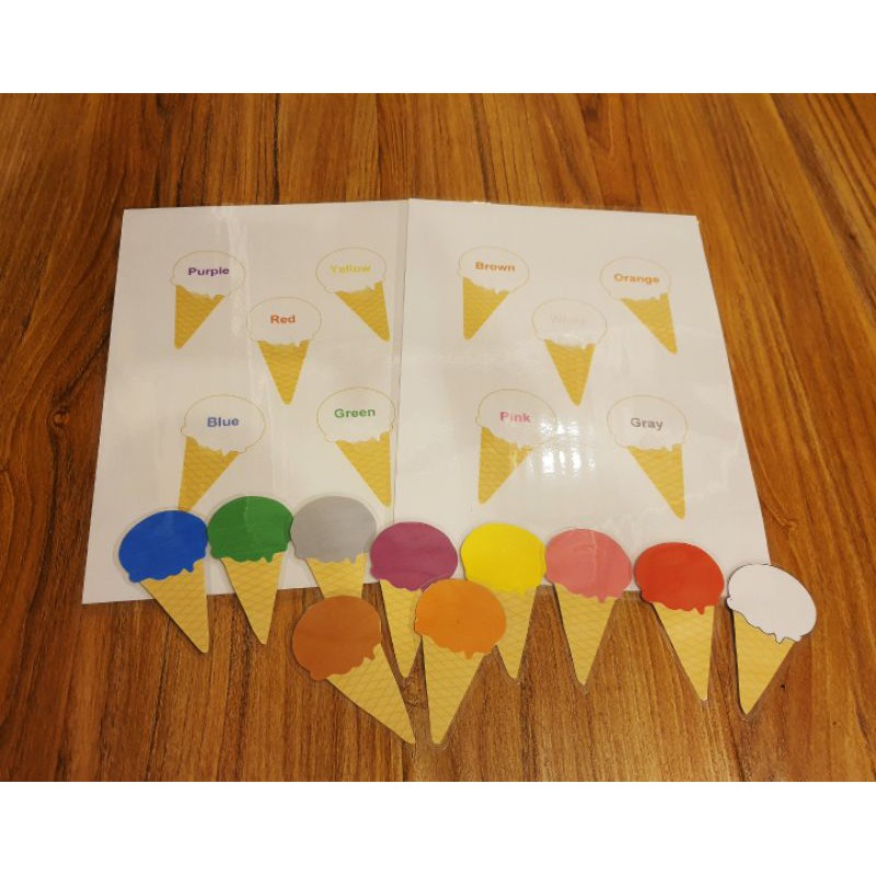 Colours Recognition-Ice Cream Colour Matching Montessori Early Learning ...