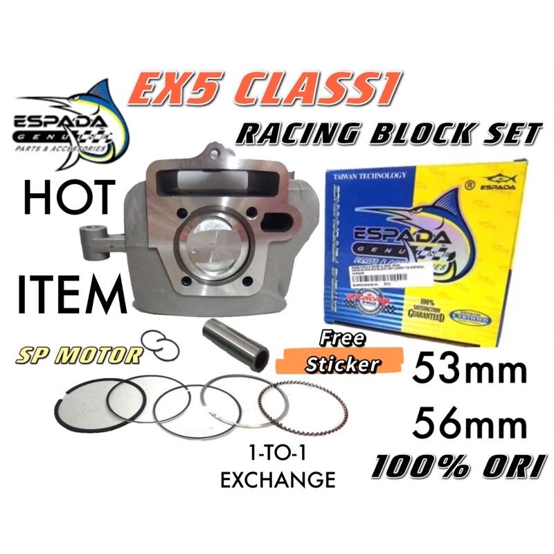 HONDA EX5 CLASS 1 Class1 53MM 56MM RACING BLOCK BLOK CYLINDER ESPADA ...