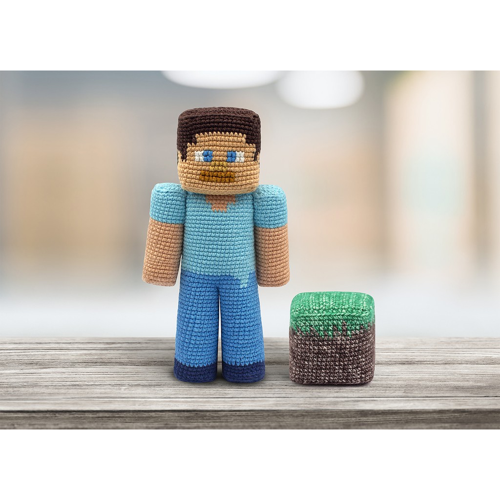 Amisuka Handmade | Crochet Minecraft Steve & Minecraft Grass Block ...