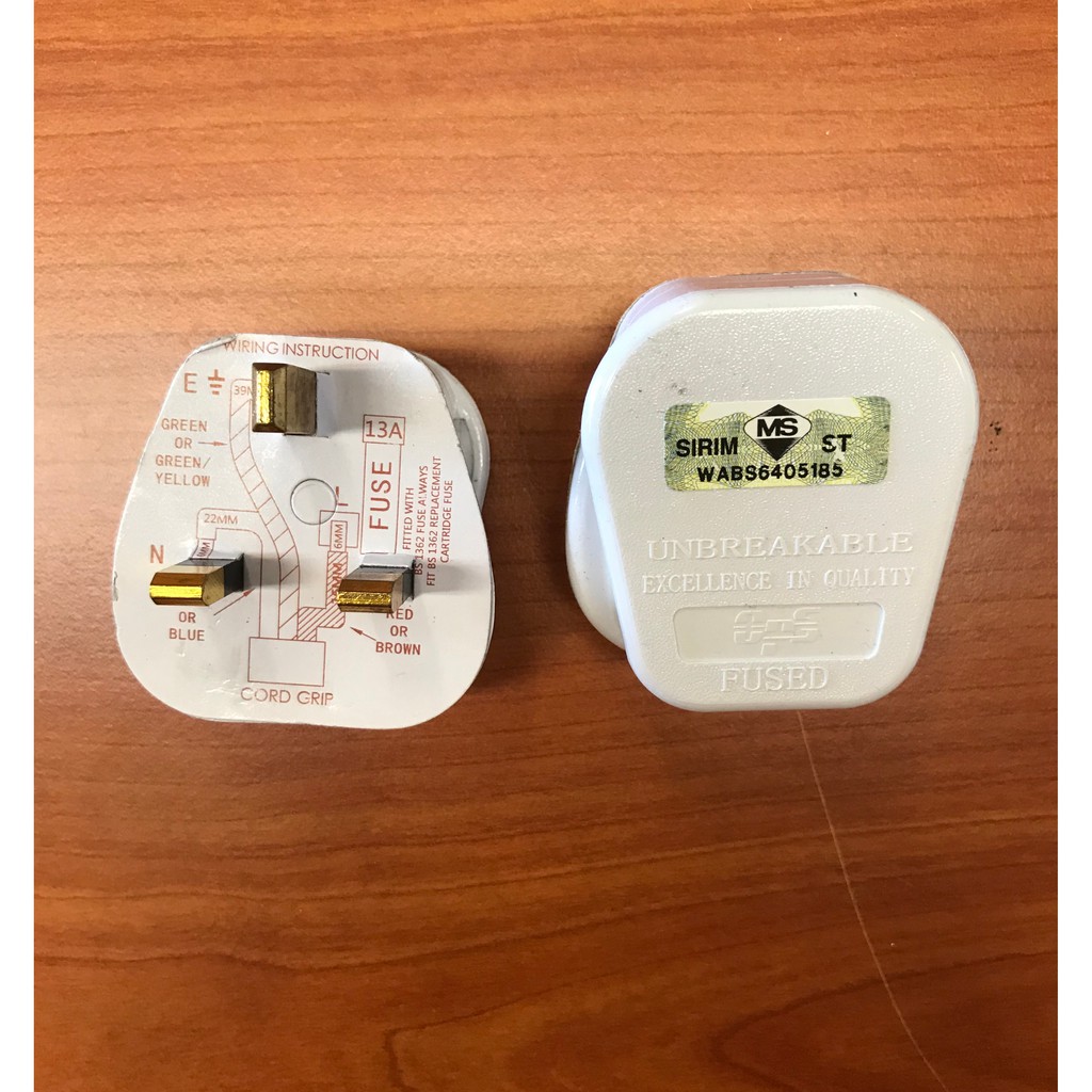 OPT 13A 3Pin Plug Top & UMS 15A 3Pin Plug Top SIRIM Certified | Shopee ...
