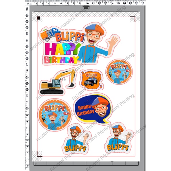 Blippi Cake Topper Birthday 001 | Shopee Malaysia