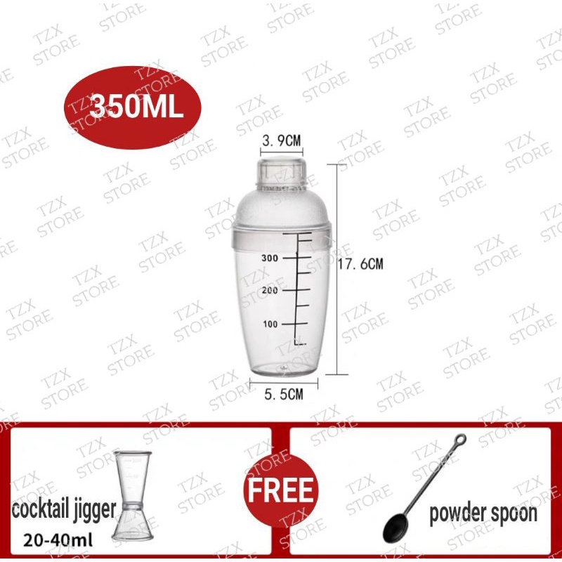 Anti-leakage Transparent Pc Bubble Milk Tea Shaker / Pc Cocktail Shaker 350ml/530ml/700ml/1000ml ...