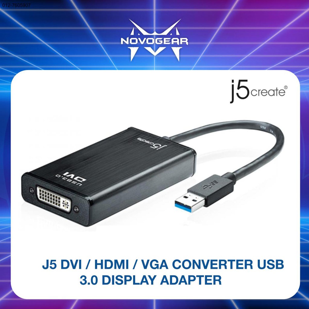 J5 DVI / HDMI / VGA CONVERTER USB 3.0 DISPLAY ADAPTER(JUA330U) | Shopee ...