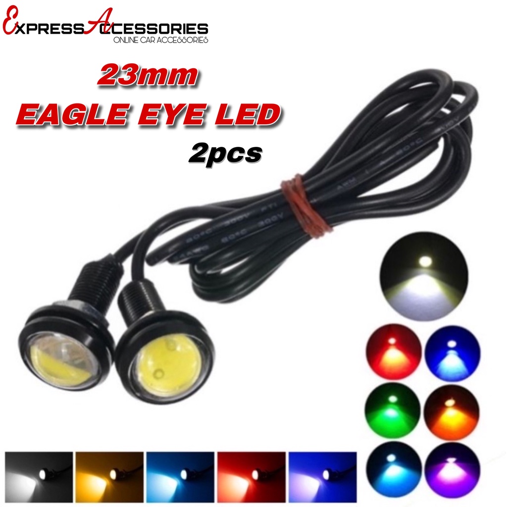 (2PCS) Car DRL EAGLE Eye Eyes light 18mm 23mm led waterproof daylight ...