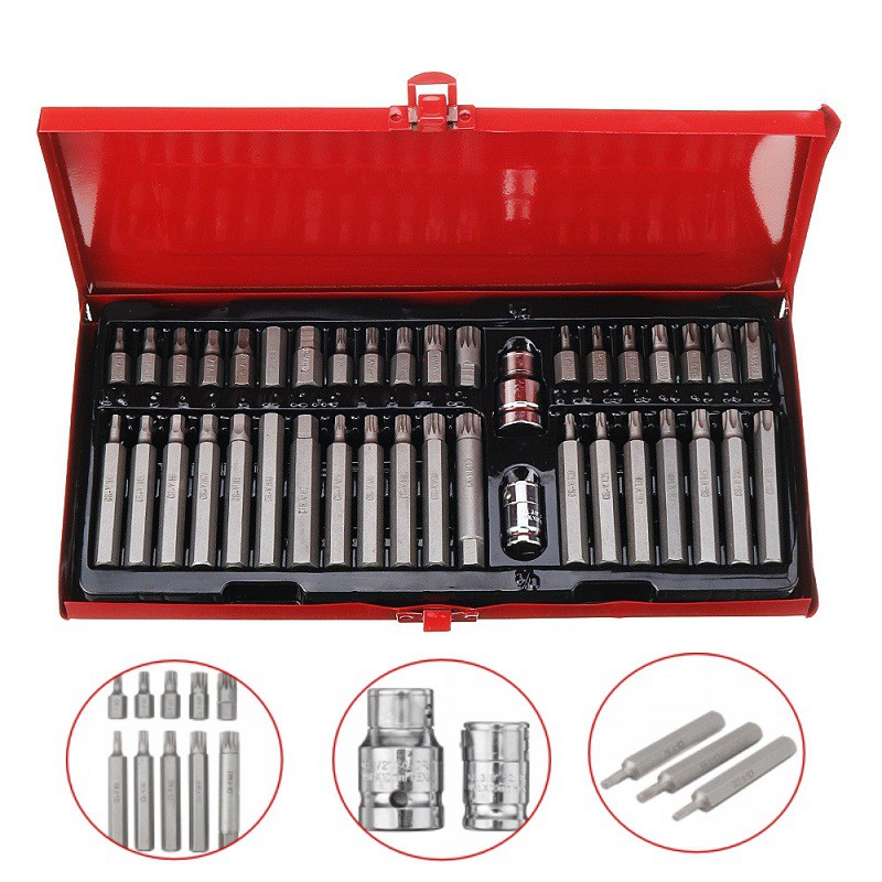 40pcs Screwdriver Bits Set Hex Spline and Bit Holder Socket Adapter ...