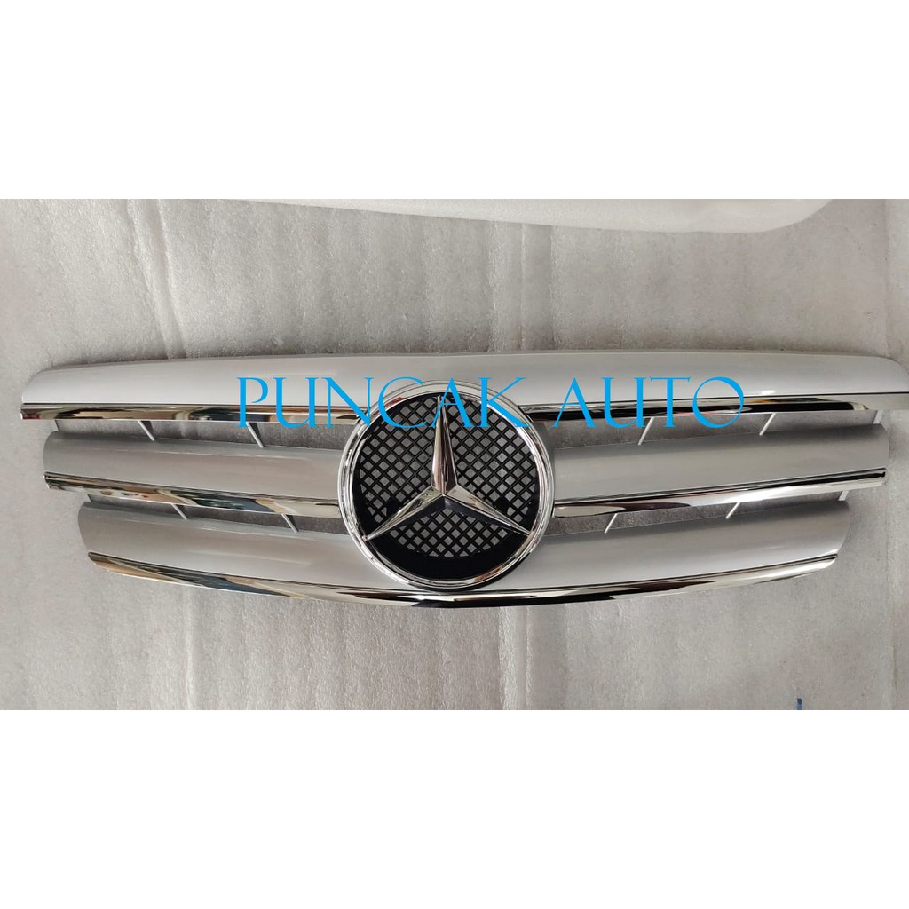MERCEDES W203 2000-2006 FRONT GRILLE CHROME ( SILVER ) | Shopee Malaysia