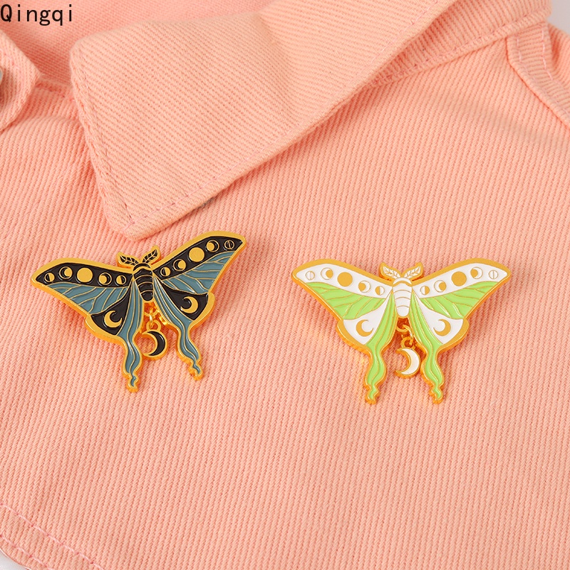 Cute Butterfly Enamel Pins Creative Moon Phase Brooch Lapel Badges Caartoon Insect Jewelry Gift ...
