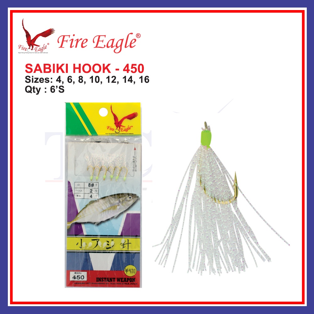(6'S) Fire Eagle Sabiki Hook 450 Fishing Hook Mata Kail Ikan Cencaru ...