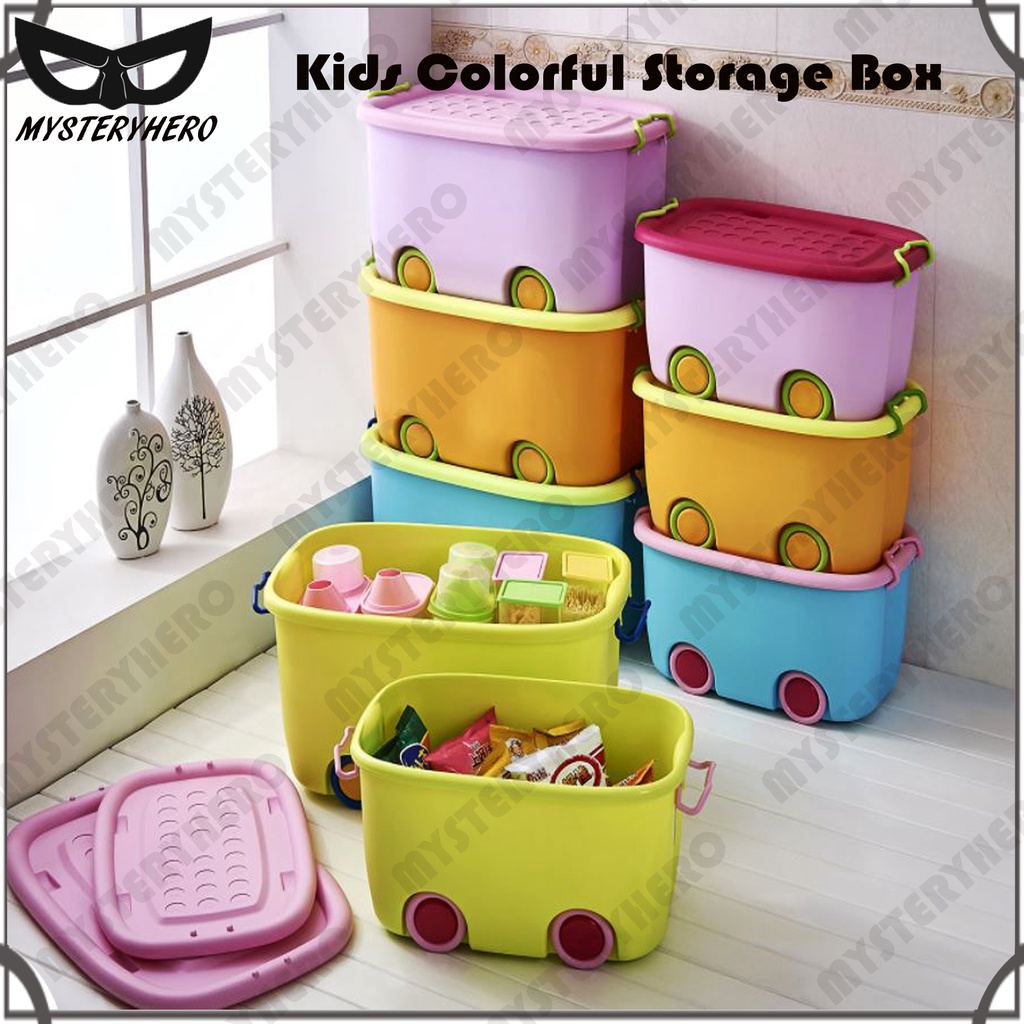 MysteryHero Toy Storage Box with Wheel L & XL Multipurpose Toy wheel ...