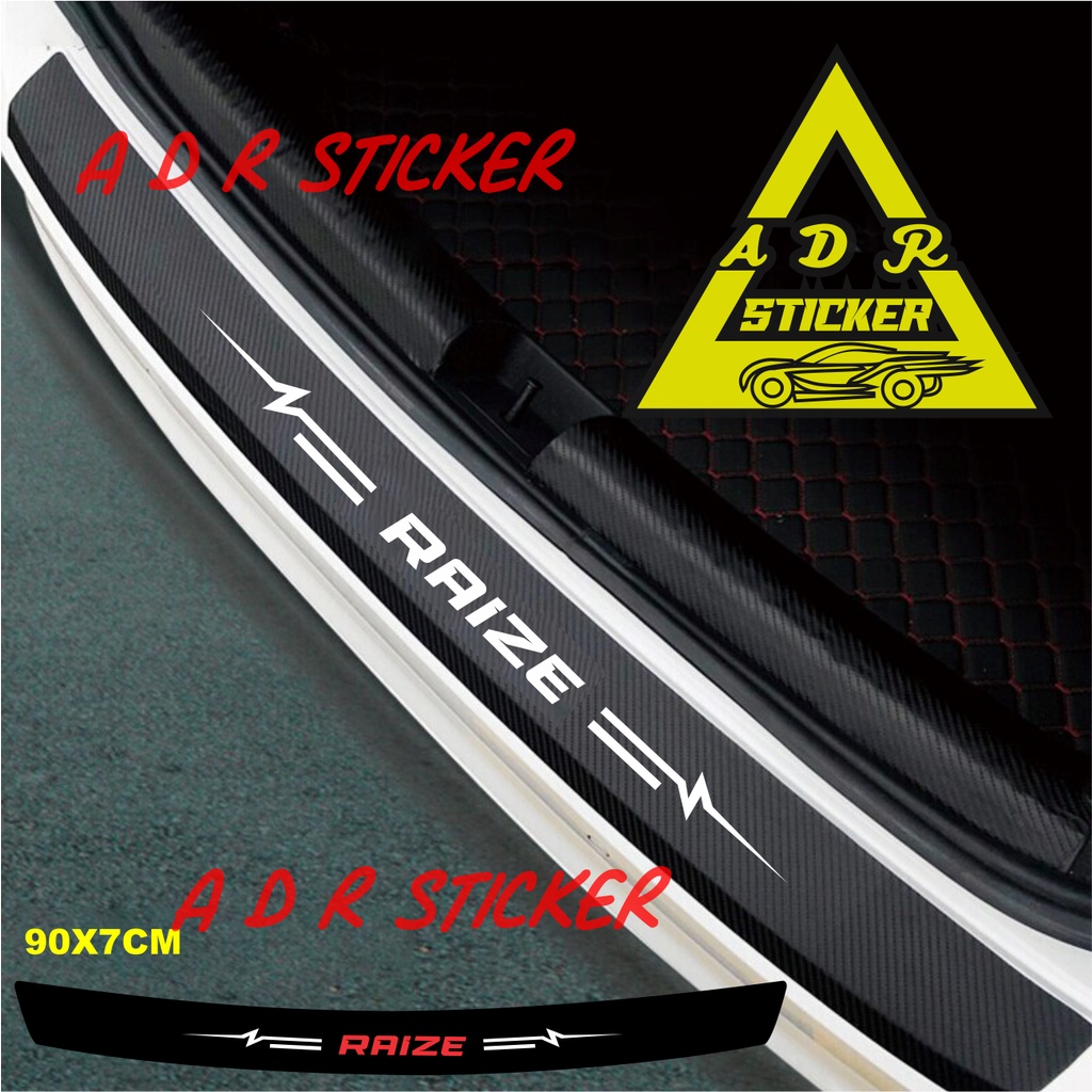 3d carbon bumper sticker toyota raize car trunk bumper safety sticker ...