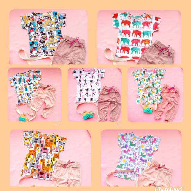 Bow Set (Choose MOTIF) + CIA PANTS (Purple / pink) | Shopee Malaysia