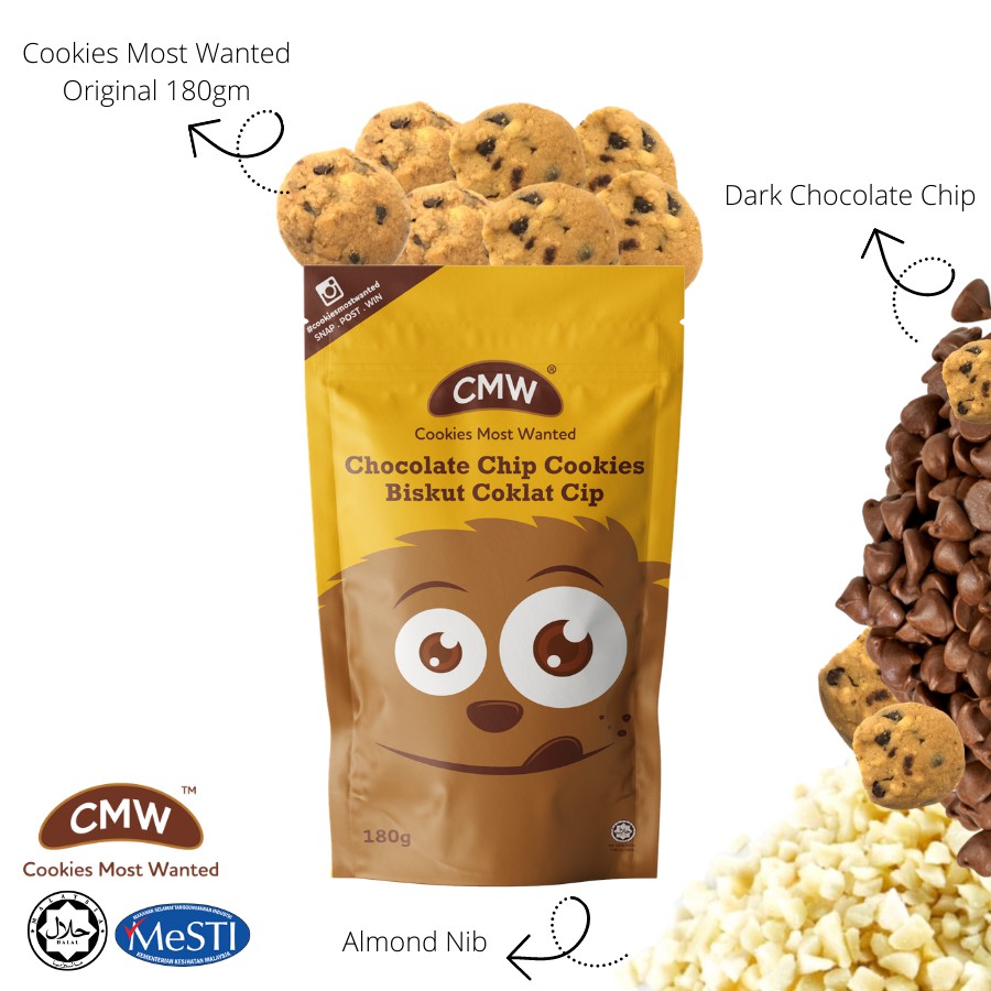 BISKUT COKLAT CHIP CMW Cookies Most Wanted (Ready Stock) | Shopee Malaysia