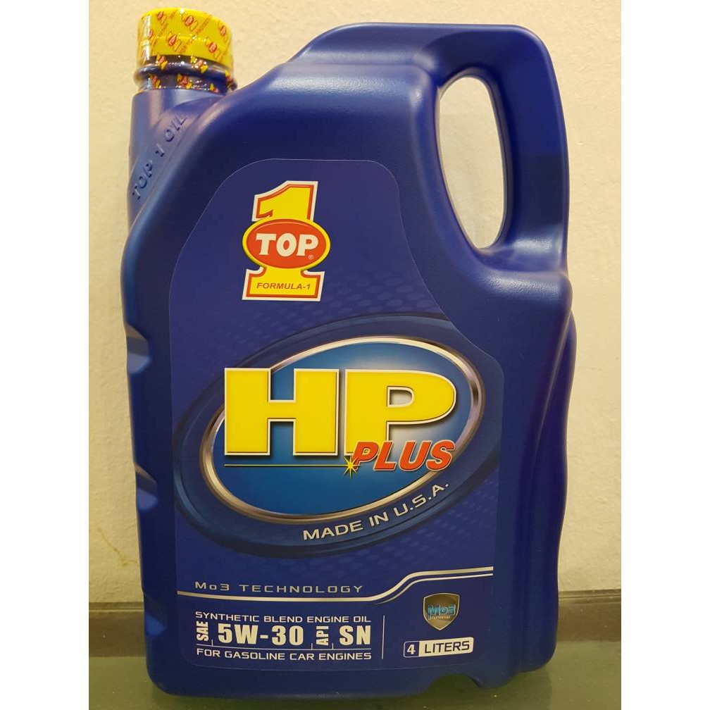 TOP 1 HP Plus [Semi Synthetic Blend] Gasoline Engine Oil 5W-30 4Litre ...