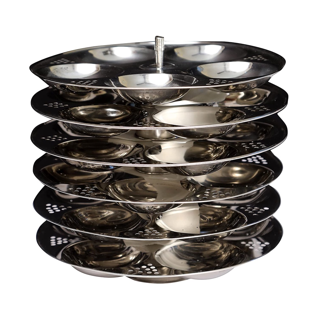 DIAMOND REGULAR IDLY PLATES WIT 6 TRAY (24PITS 7CM PER PITS) | Shopee ...