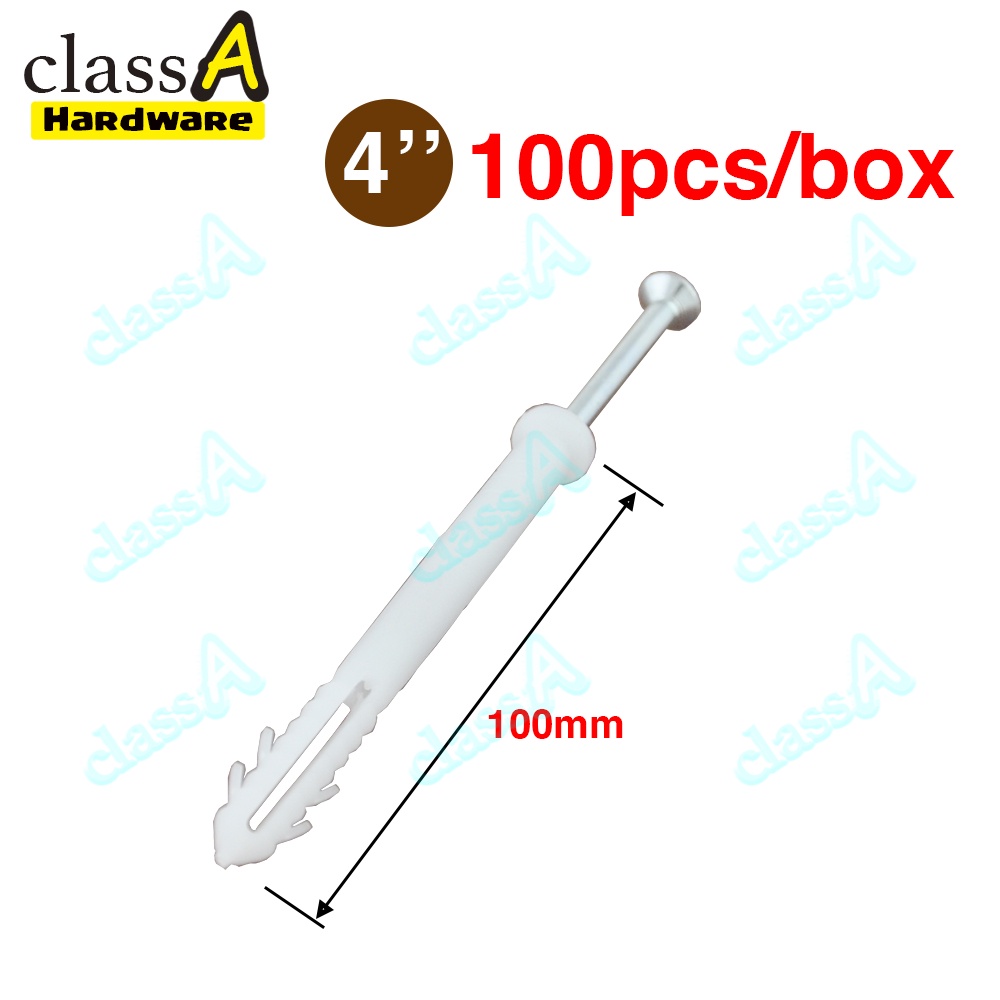 ClassAHW Nylon Plastic PVC Anchor Wall Plug with Screws 2” 3” 4” Wall ...