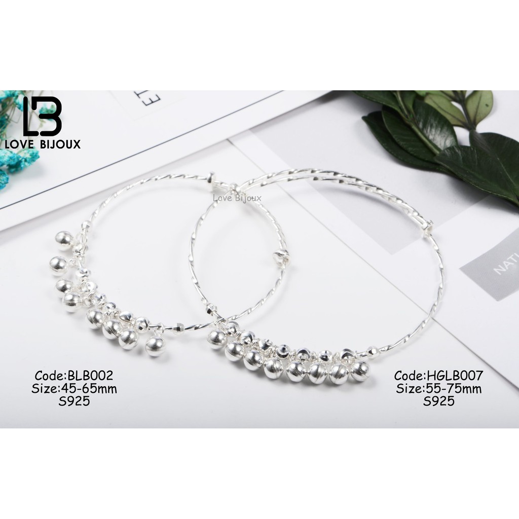 JG005 BB179 Original Sterling silver 925 Adjustable Mother and daughter bangle set | Shopee Malaysia