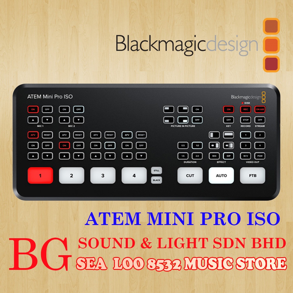 BLACKMAGIC DESIGN ATEM MINI PRO ISO HDMI LIVE STREAM SWITCHER | Shopee ...