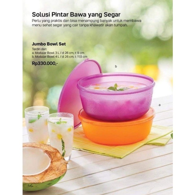 Jumbo bowl / modular bowl 3 liter dan 4 liter tupperware | Shopee Malaysia