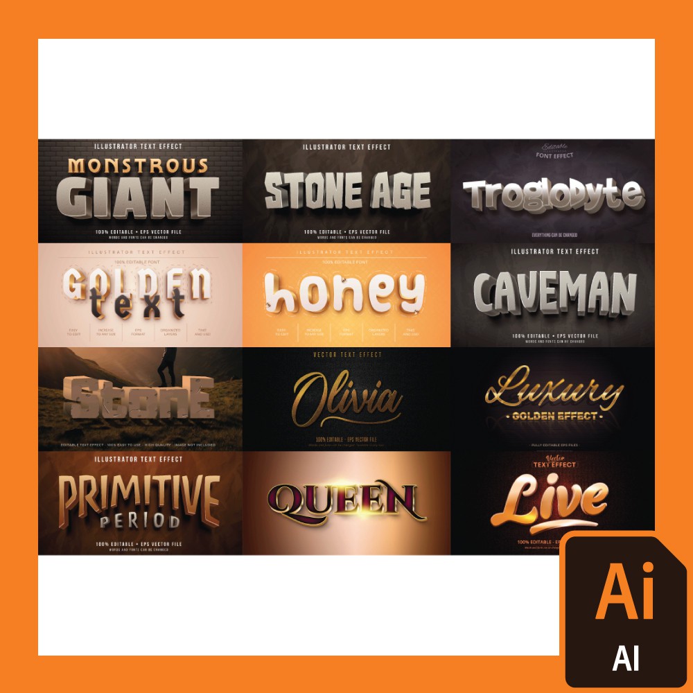 250 𝑬𝑷𝑺/𝑨𝒊 𝑬𝒅𝒊𝒕𝒂𝒃𝒍𝒆 𝑻𝒆𝒙𝒕 𝑬𝒇𝒇𝒆𝒄𝒕 𝑽𝒐𝒍 2 [ .eps, .ai ] | Shopee Malaysia