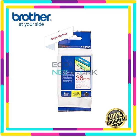 BROTHER P-TOUCH ORIGINAL TZE262 RED ON WHITE -36MM TZE TAPES | Shopee ...