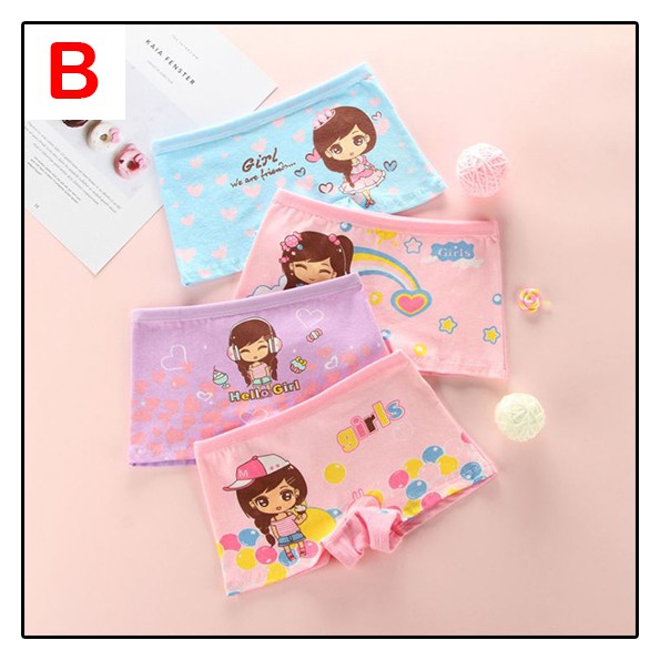 4pcs/set Baby Girl Underwear Cotton Soft Kid Panties Seluar Dalam Gadi ...