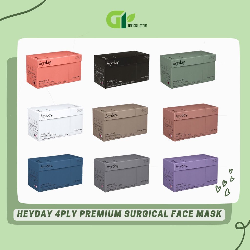 [GY Office] Heyday 4ply Premium Surgical Face Mask (Malaysia) 5pcs ...