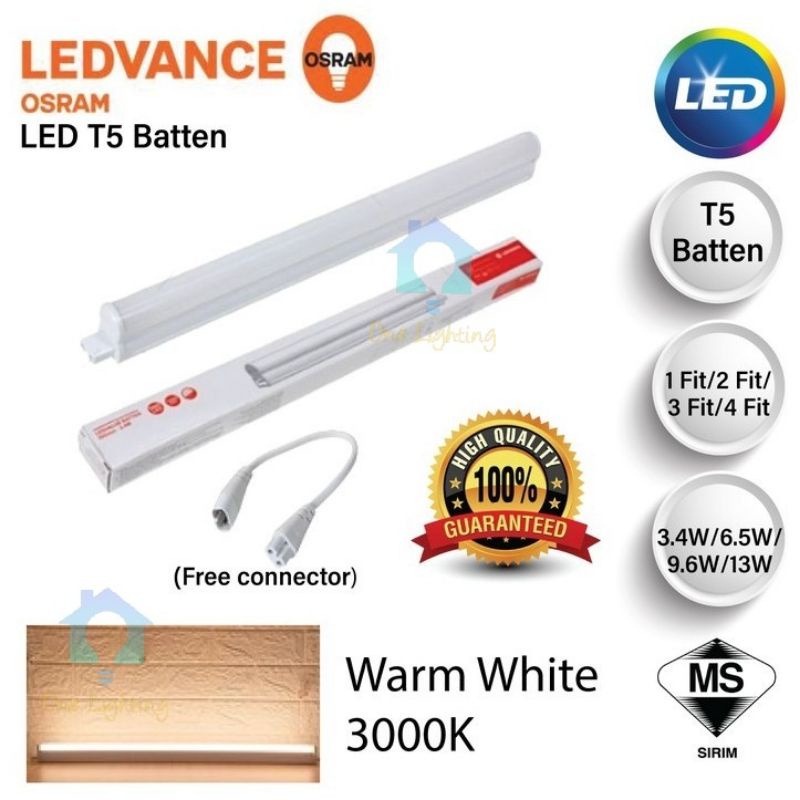 OSRAM LEDVANCE GEN3 [1FT/2FT/3FT/4FT] [3.4W/6.5W/9.6W/13W] LED T5 BATTEN | Shopee Malaysia