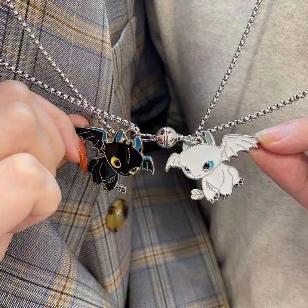 Flying dragon couple best friend Necklace male and female Double Dragon ...