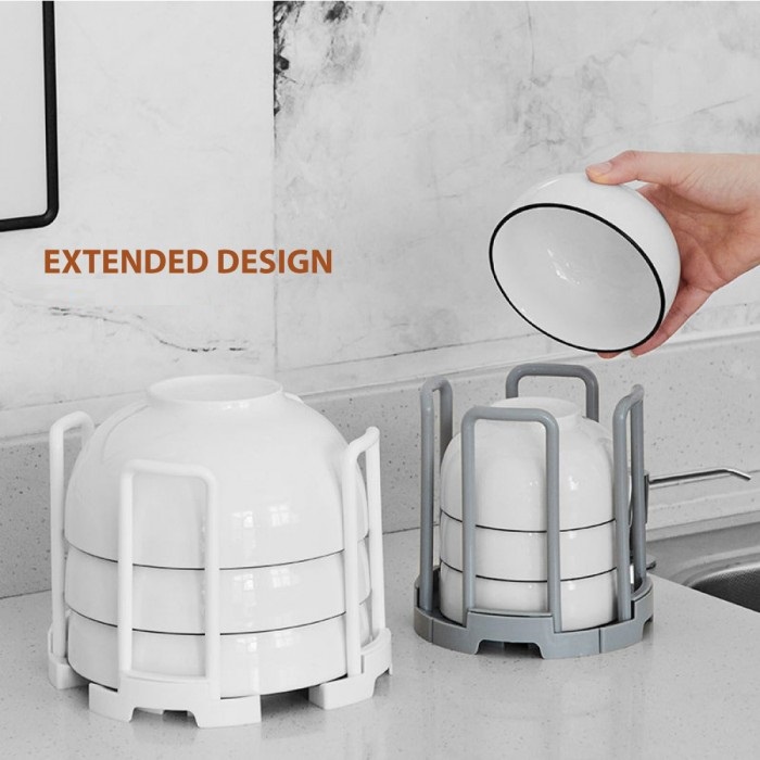 Adjustable Bowl Organizer/Rack (White) | Shopee Malaysia