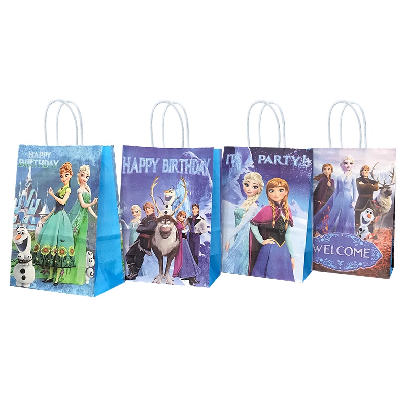 12 PCS Frozen Anna Aisha Party Paper Bag Candy Bags 21*15*8cm Kids ...
