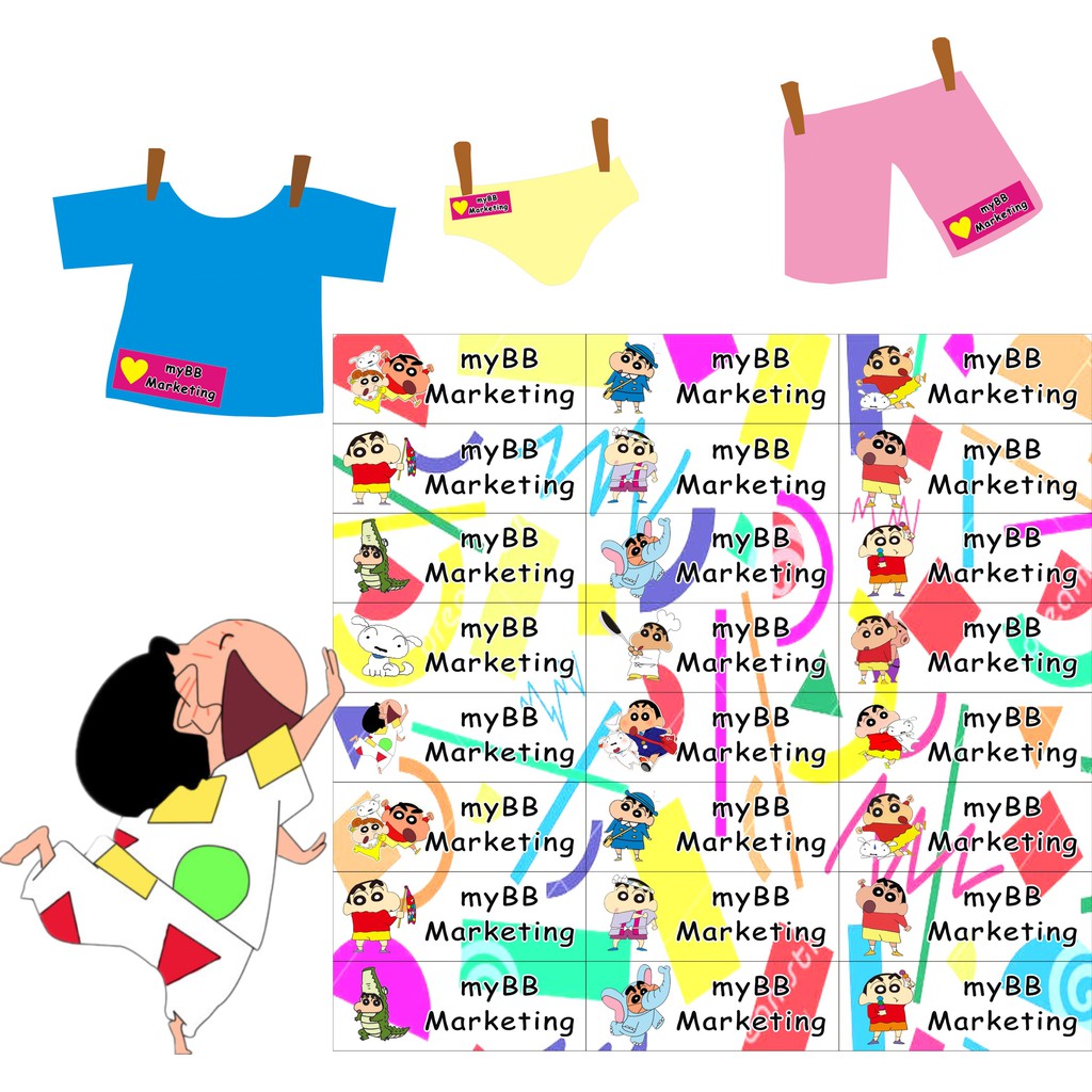 Crayon Shin-Chan Name Label (Ready Stock) | Shopee Malaysia