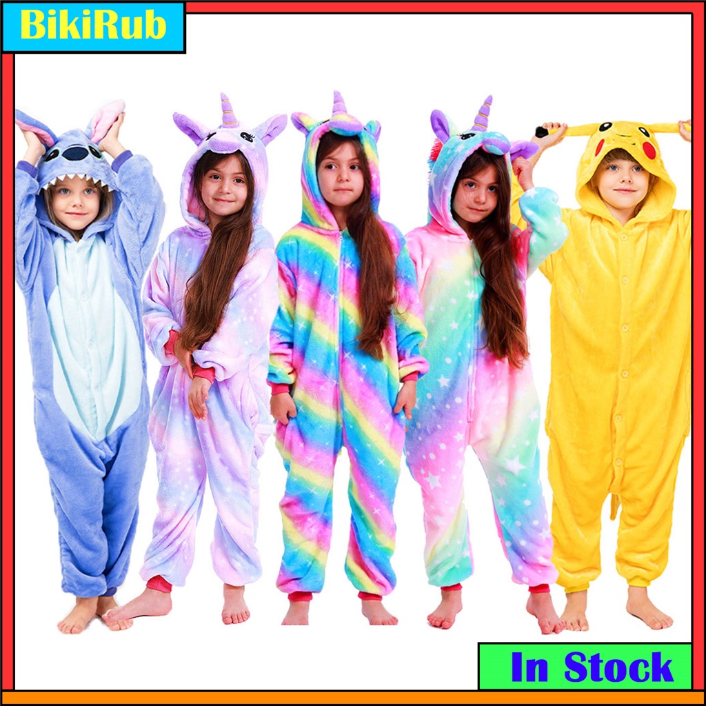 Kids Pyjamas Kids Cartoon Pajamas Boys Girls Unicorn Stitch Pikachu ...