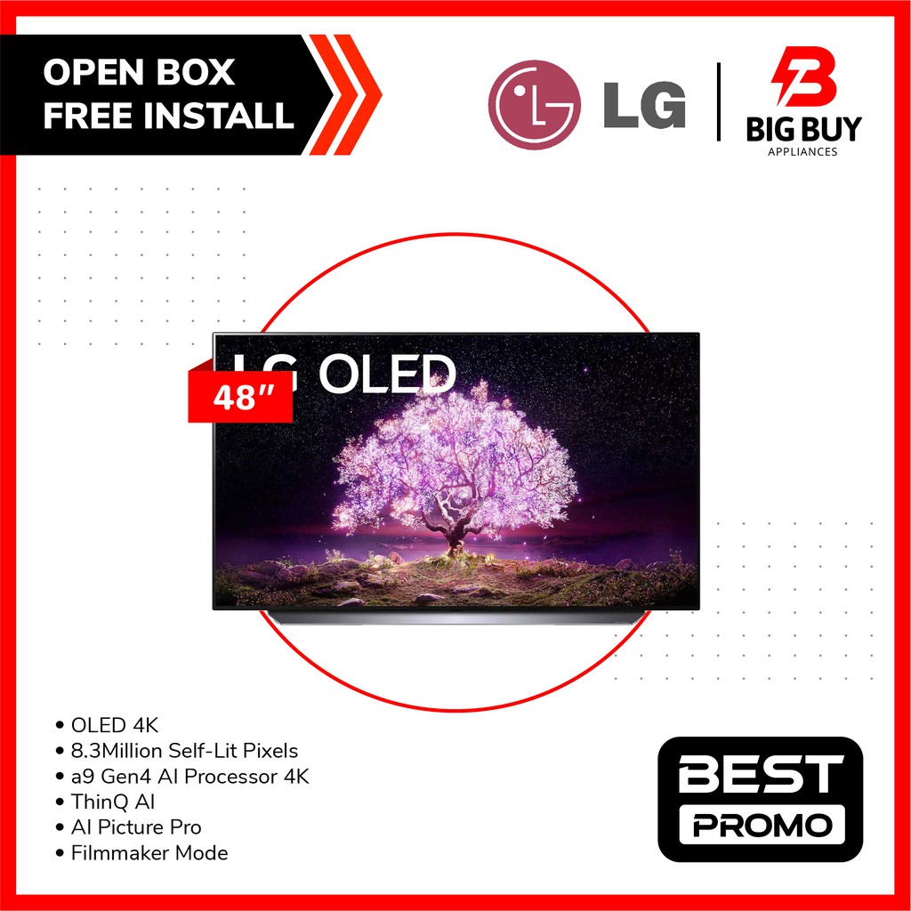 LG C1 48" 4K Smart SELF-LIT OLED TV with AI ThinQ® OLED48C1PTB OLED48C1 ...