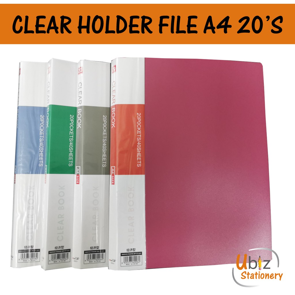 Clear Holder File A4 20's / 30's / 40's (Random Colour) | Shopee Malaysia